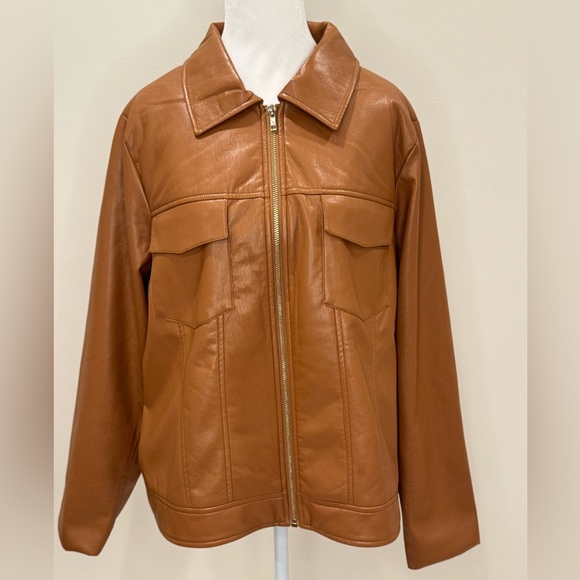 Magaschoni | Jackets & Coats | Nwt Magaschoni Woman Caramel Faux ...